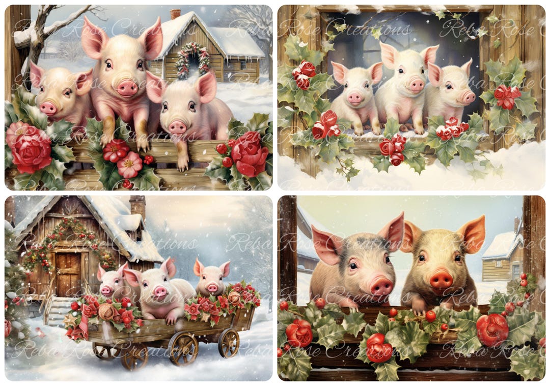0753 Holiday Piggy Wiggly A4 Rice Paper - Etsy
