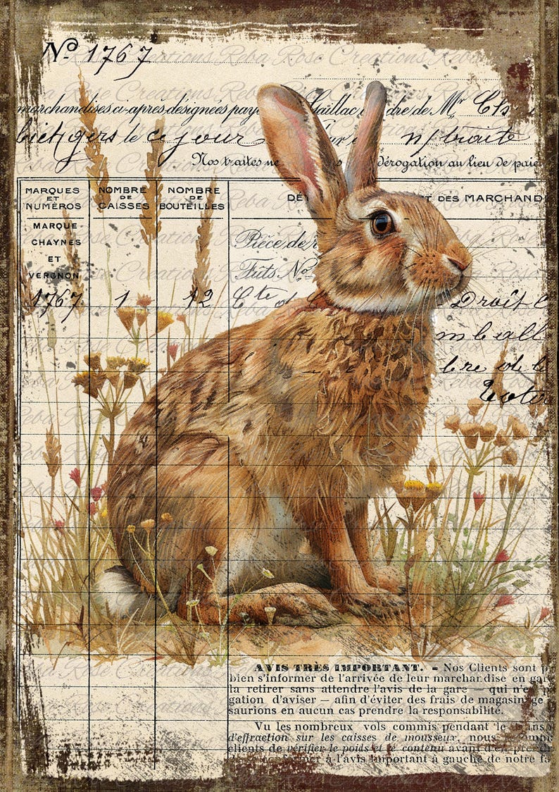1713-distressed Bunny - Etsy