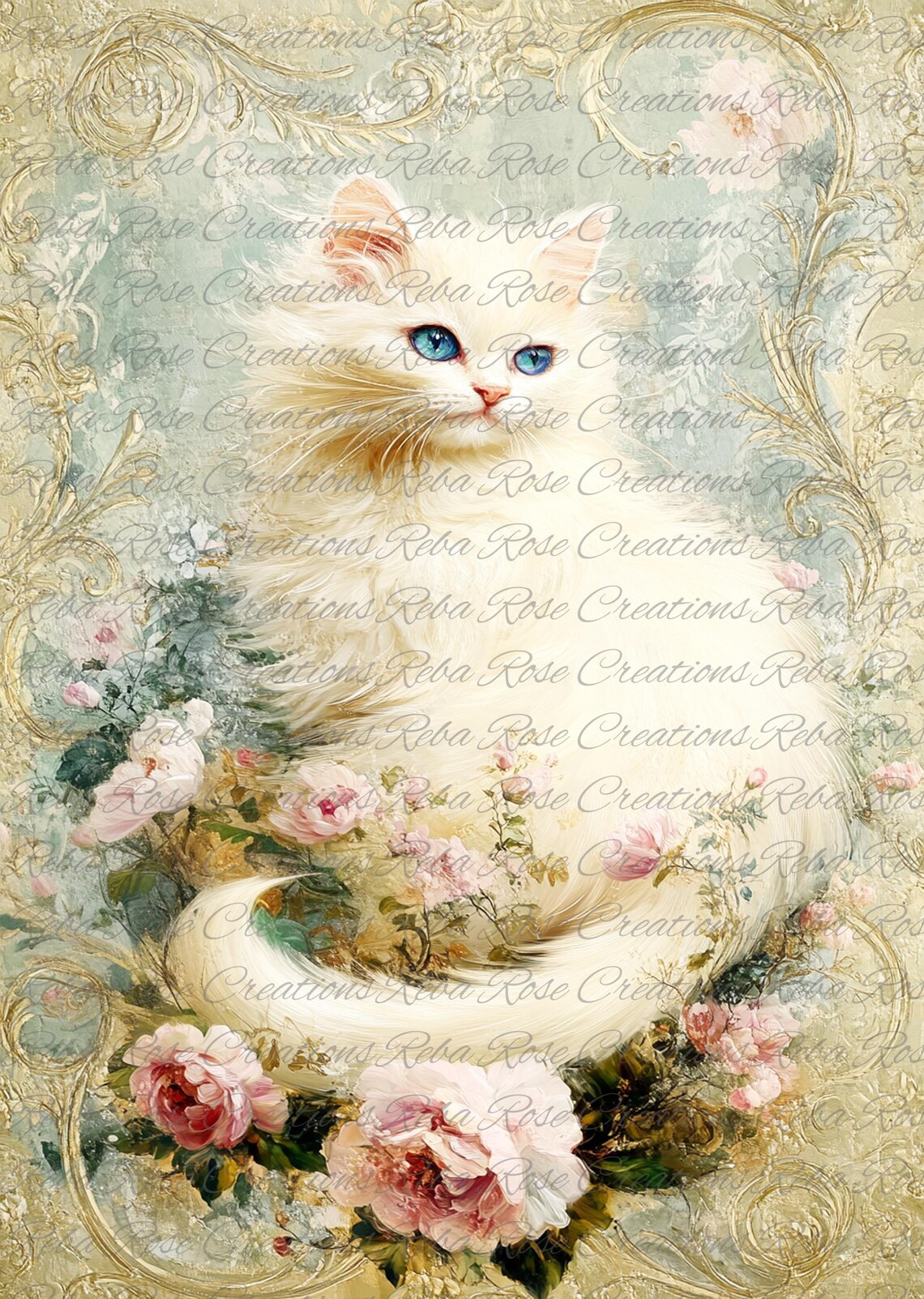 Classy Cat A4 Decoupage Paper 1801/classy Cat A4 Rice Paper/classy ...
