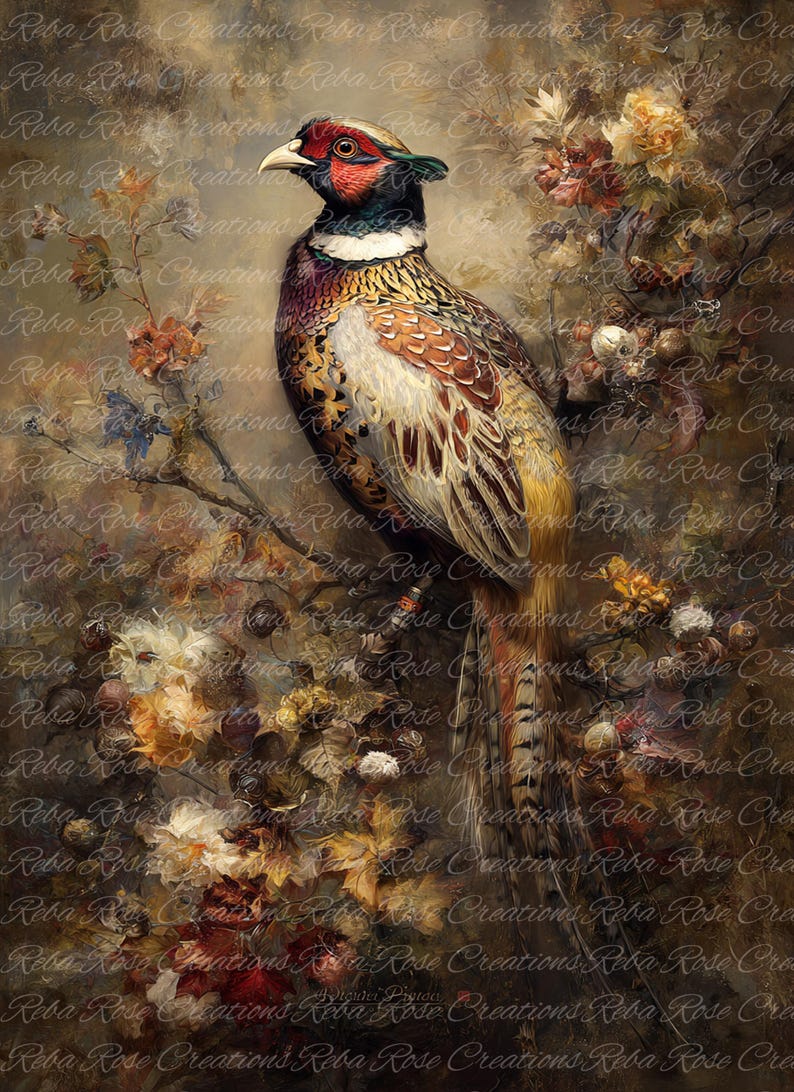 2242 Autumn Harvest Pheasant A4 Rice Paper - Etsy