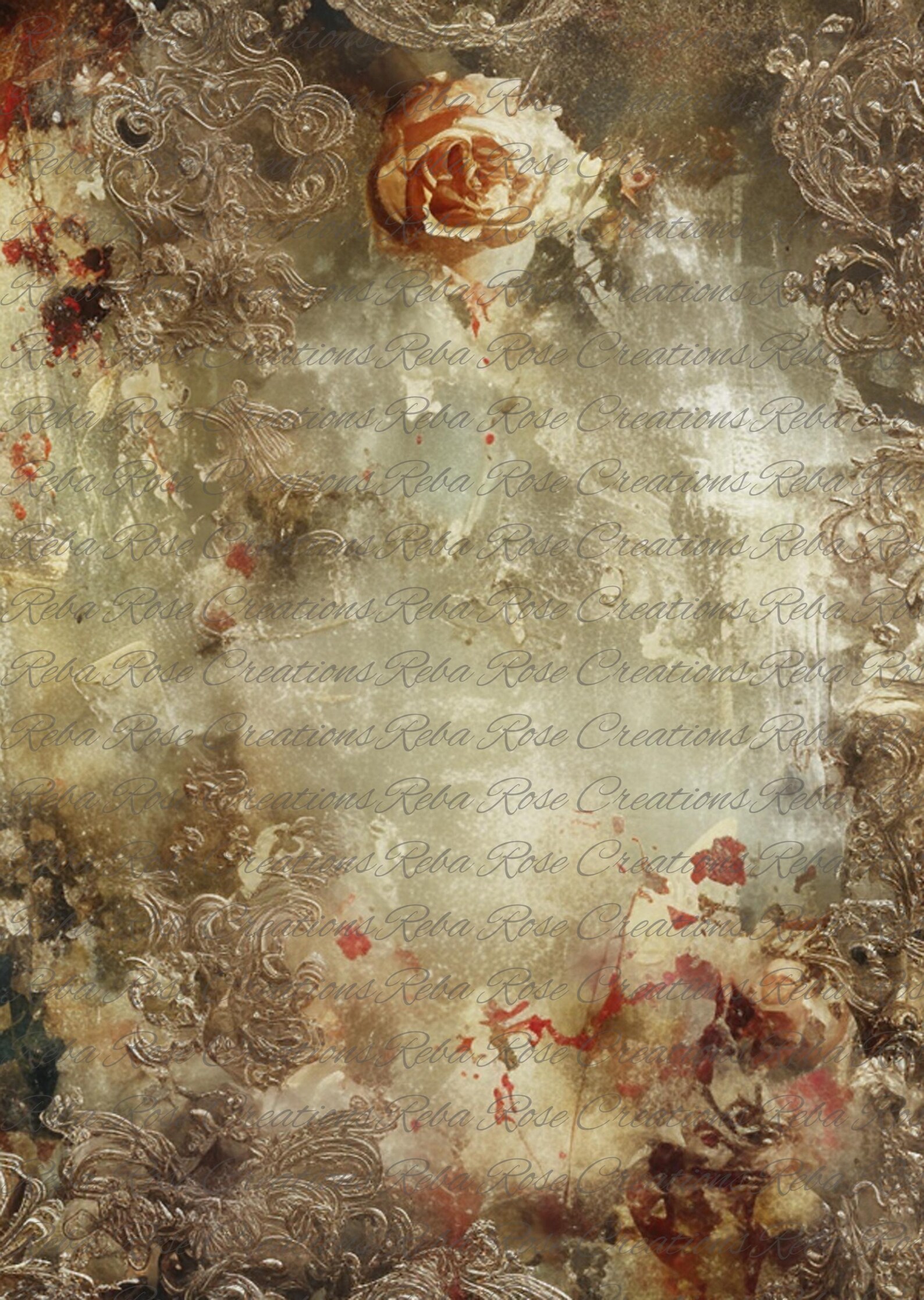 Black and White Spring Background A4 Rice Paper 1861/B and W Spring ...