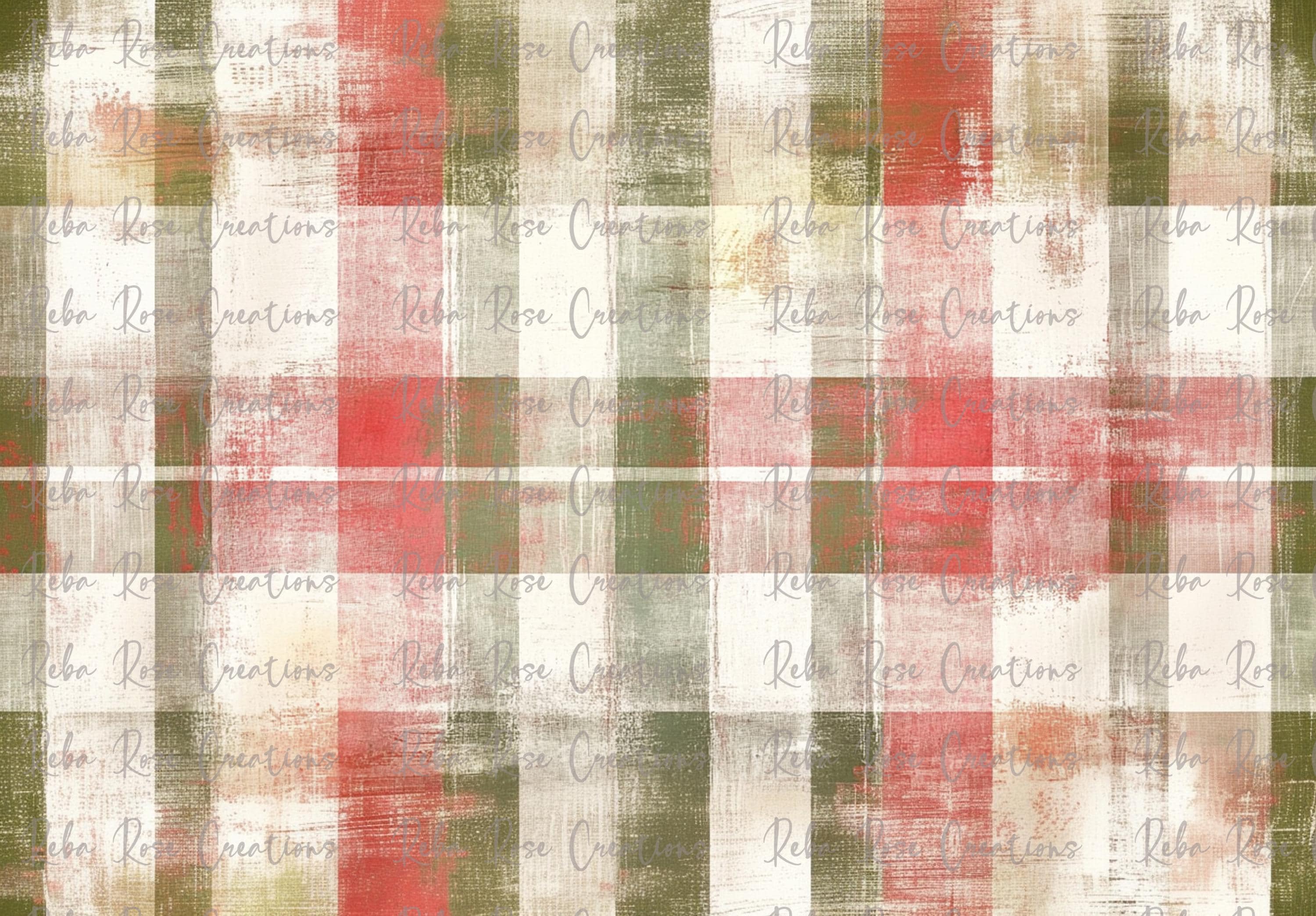 1456 Christmas Plaid A4 Rice Paper - Etsy