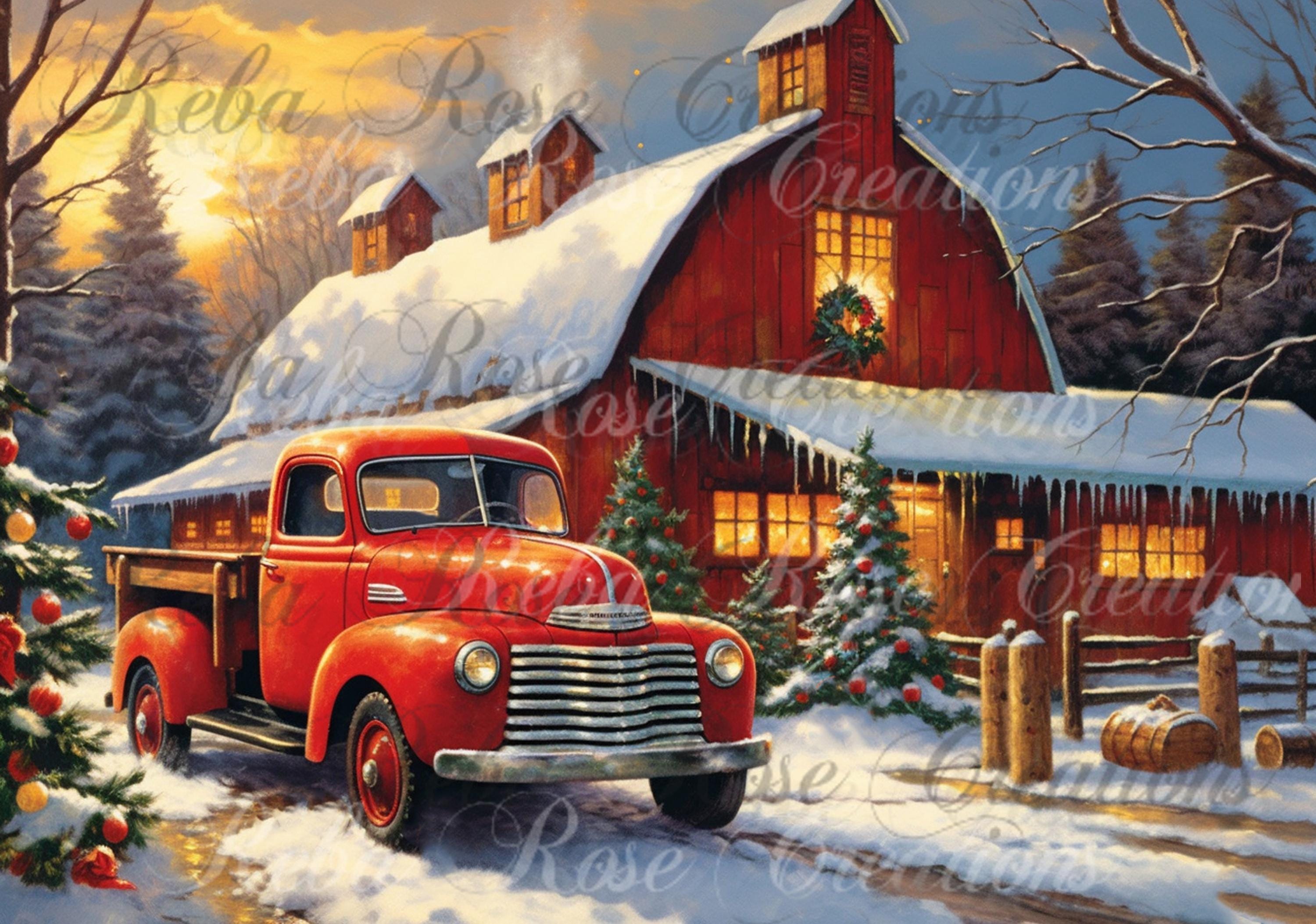 0404 Christmas at the Farm A4 Rice Paper - Etsy
