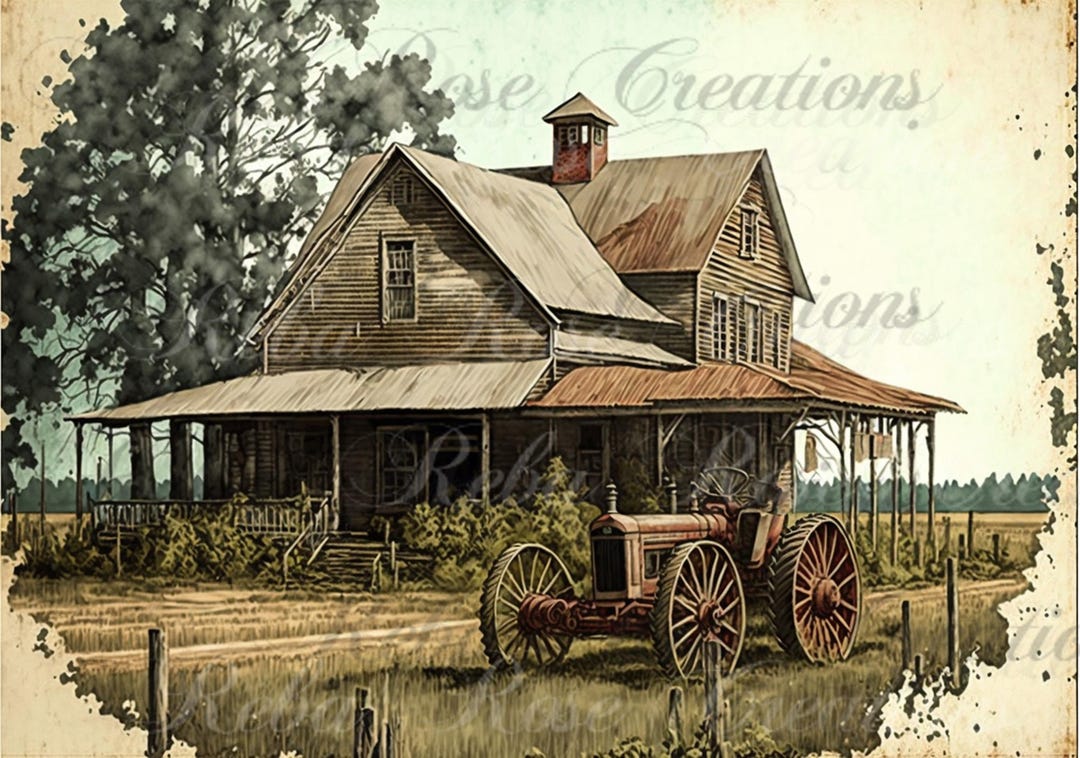 0368 Vintage Farm A4 Rice Paper - Etsy