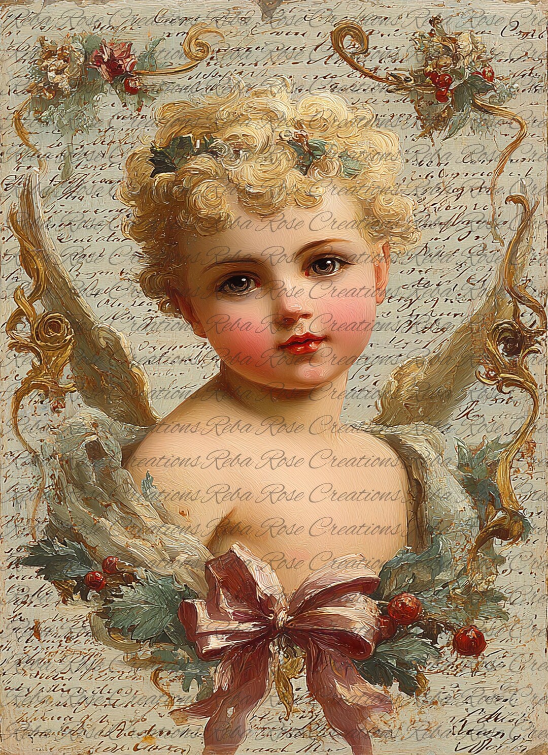 2308 Christmas Cupid A4 Rice Paper - Etsy