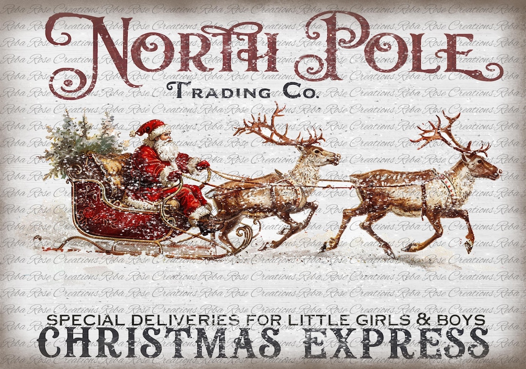 VS-17 Christmas Express Vintage Sign A4 Rice Paper - Etsy