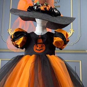 Charming Witch Costume Set, Orange Halloween Costume for Toddler With ...