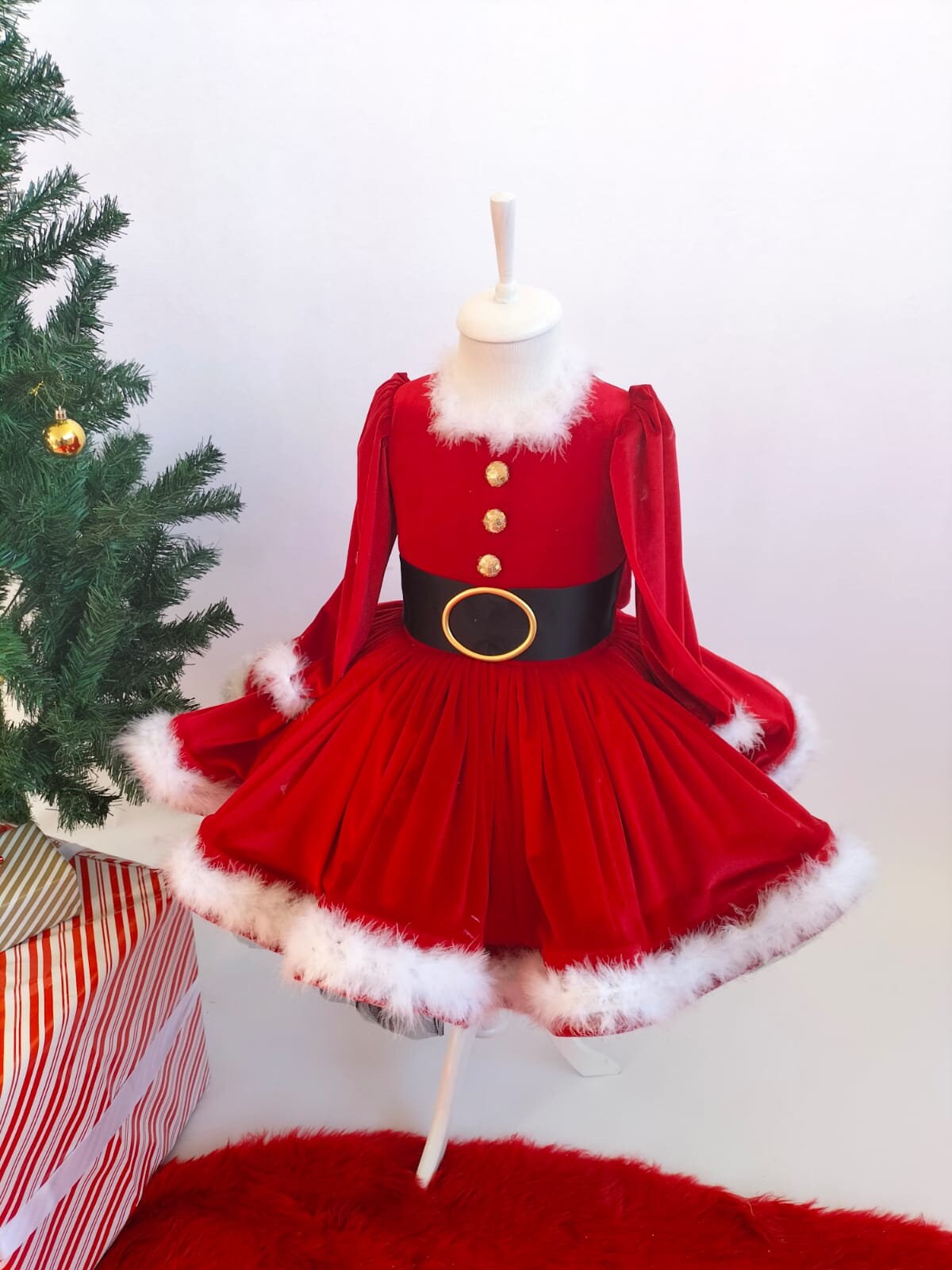 Girls' Santa Claus Velvet Christmas Dress: Toddler Holiday Costume - Etsy