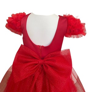 Red Short Front Long Back Long Girl Floral Dress, Red Dress Toddler ...
