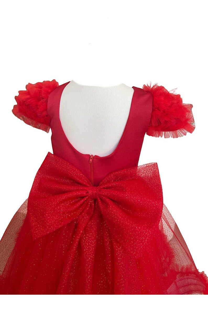 Red Short Front Long Back Long Girl Floral Dress Red Dress - Etsy