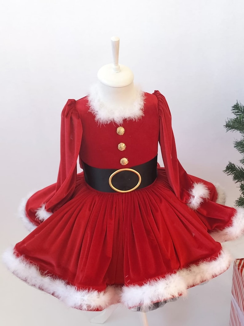 Girls' Santa Claus Velvet Christmas Dress: Toddler Holiday Costume - Etsy