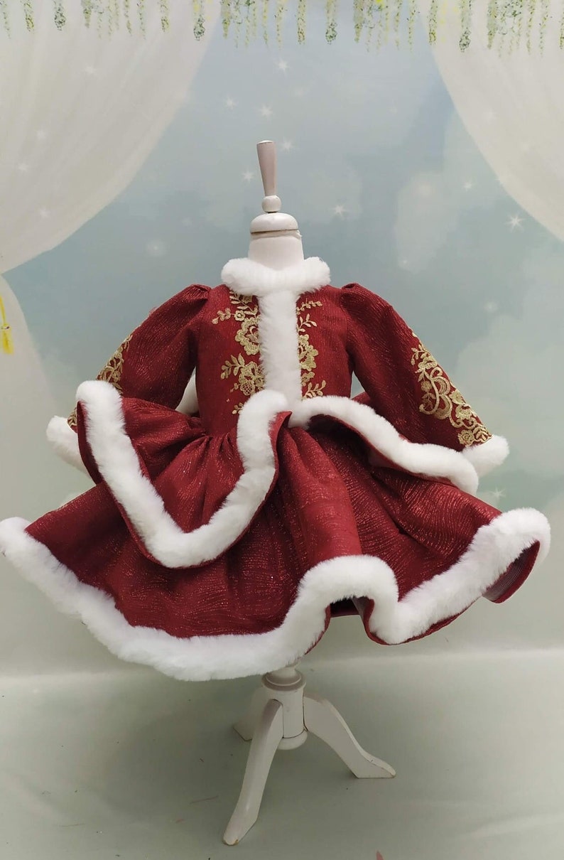 Red Shiny Glitter Long Sleeve Santa Claus Christmas Dress - Etsy