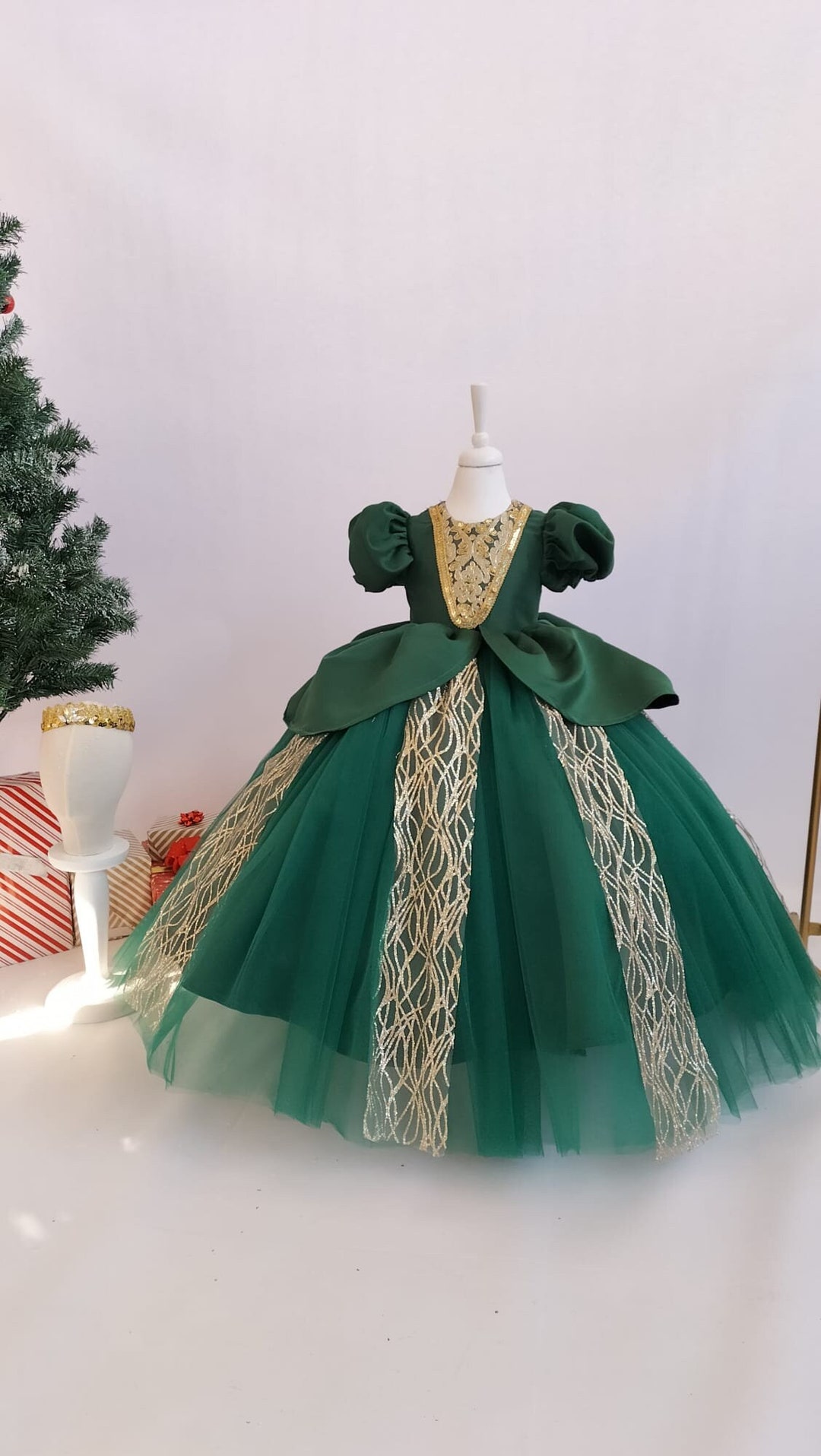 Emerald Green Cinderella Dress, Princess Dress, Girl Cinderella Dress ...