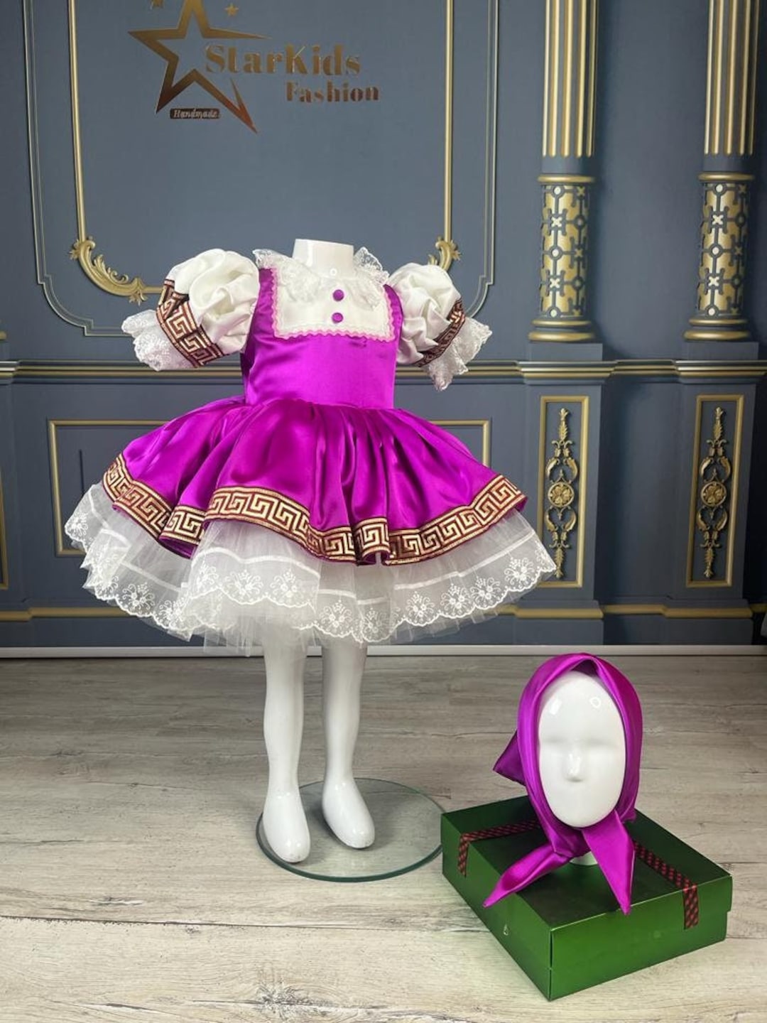 Masha Birthday Costume for Girls, Masha-themed Baby Dress, Knee-length ...