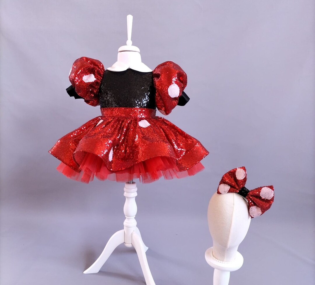 Minnie Mouse Costume Dress With Crown - Etsy