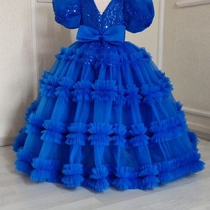 Royal Blue Flower Girl Ball Gown - Baby Blue Princess Dress - Toddler ...