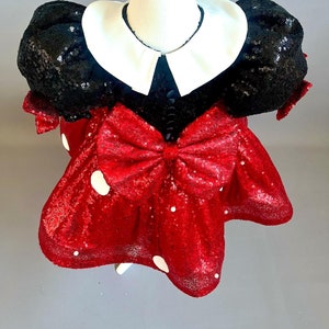 Minnie Mouse Dress Red , Minnie Mouse Costume Sequin Fabric, Minnie ...