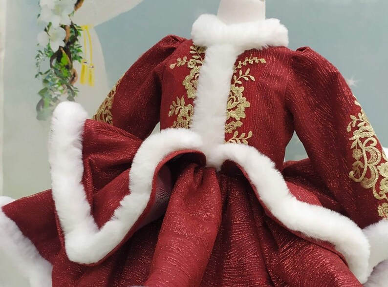 Red Shiny Glitter Long Sleeve Santa Claus Christmas Dress - Etsy