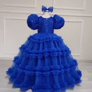 Royal Blue Flower Girl Ball Gown - Baby Blue Princess Dress - Toddler ...