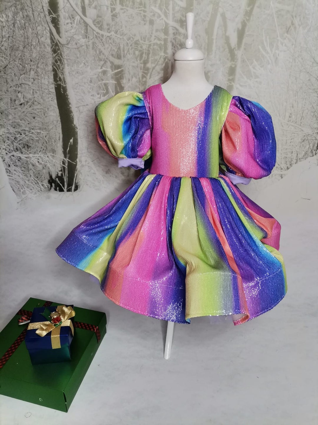 Rainbow Dress Toddler, Rainbow Dress Girls, Rainbow Birthday Dress ...