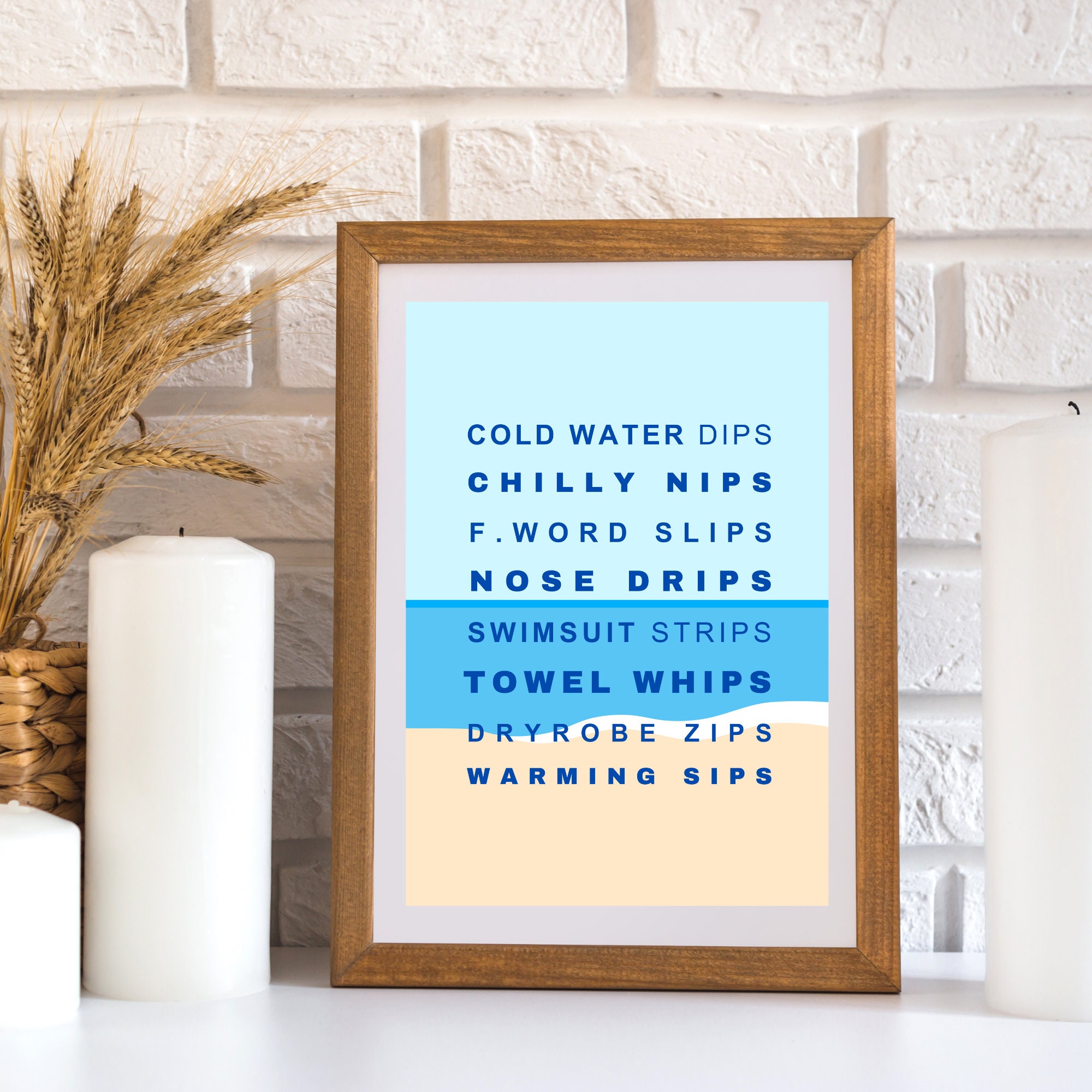 Cold Water Dips Poster | Open Water Swimming Poster | Wild Swimming Art ...