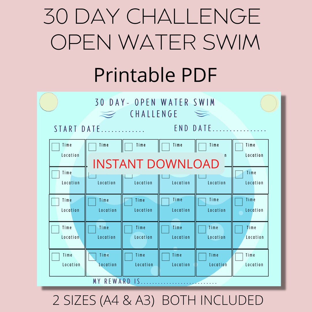 30 Day Challenge for Open Water Swimmers | Wild Swimming Poster to ...
