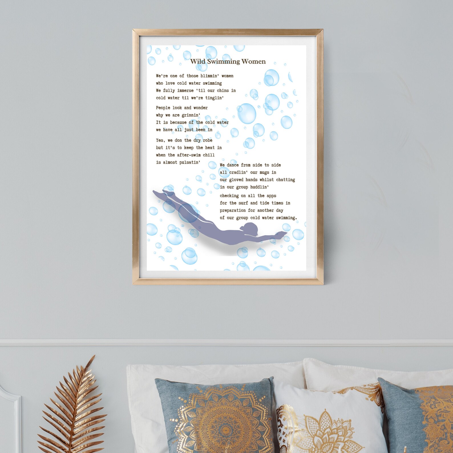 Wild Swimming Wall Art | Cold Water Swimming Poem | Gifts for Sea ...