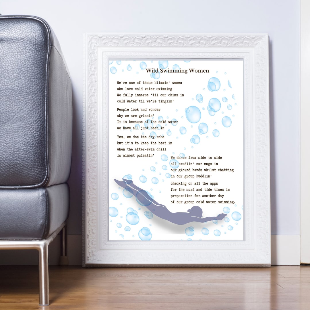 Wild Swimming Wall Art | Cold Water Swimming Poem | Gifts for Sea ...