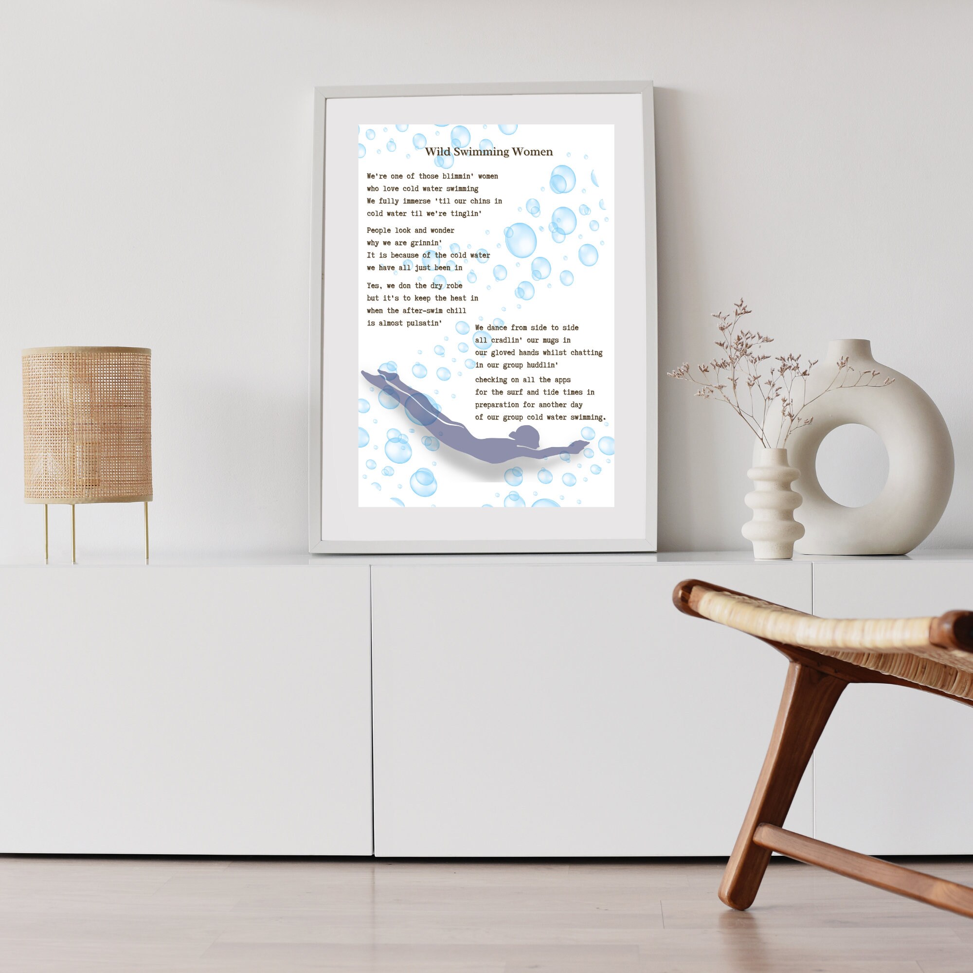 Wild Swimming Wall Art | Cold Water Swimming Poem | Gifts for Sea ...