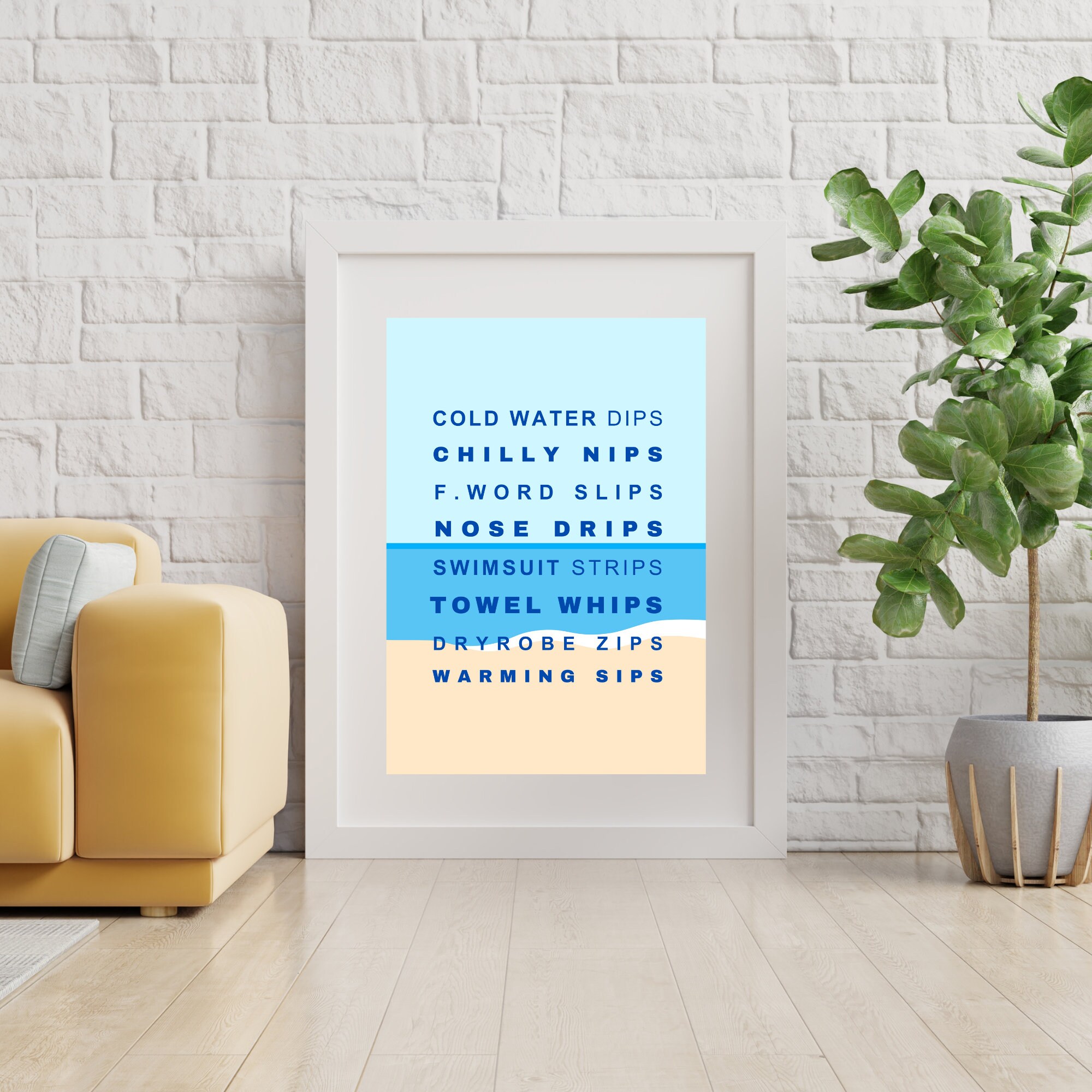 Cold Water Dips Poster | Open Water Swimming Poster | Wild Swimming Art ...