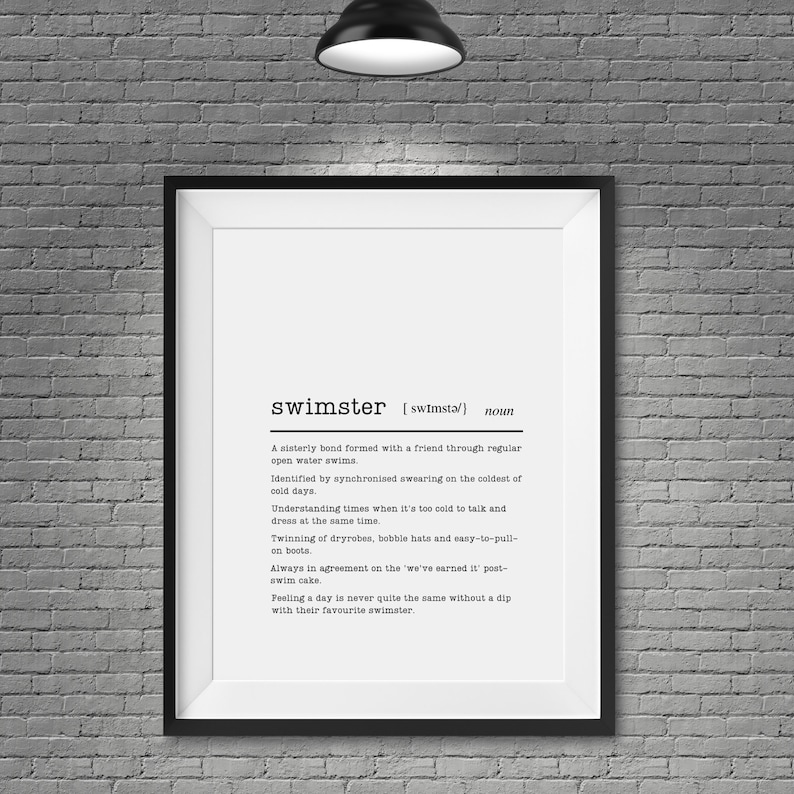 Open Water Swimmers Poster for Swimming Friends | Sea Swim Definition ...