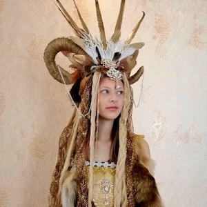 Buffalo Headdress Native American | Gothic Headpiece for Costume ...