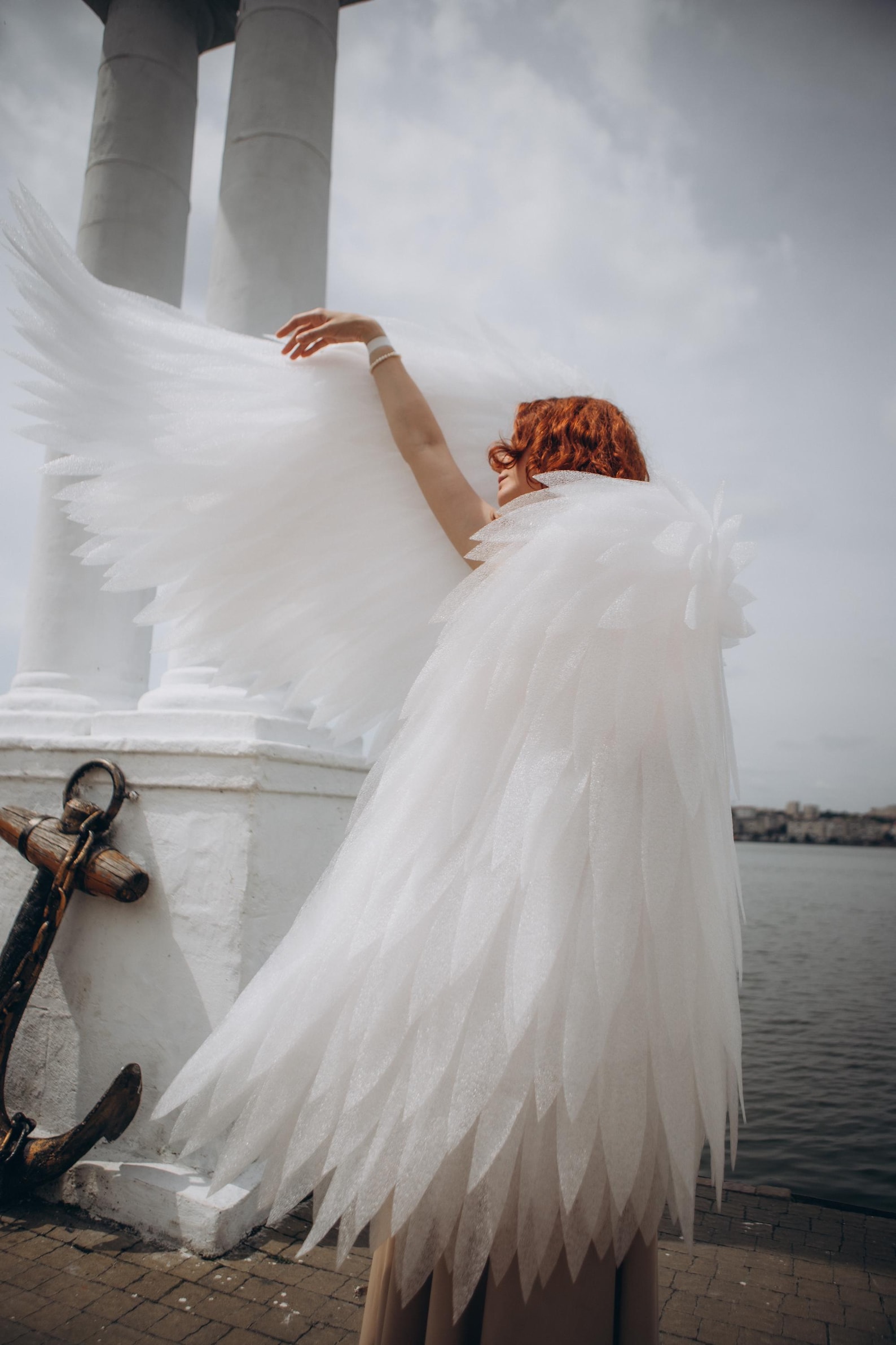 Large White Angel Wings for Photoshoot & Dance – Movable Costume Wings ...