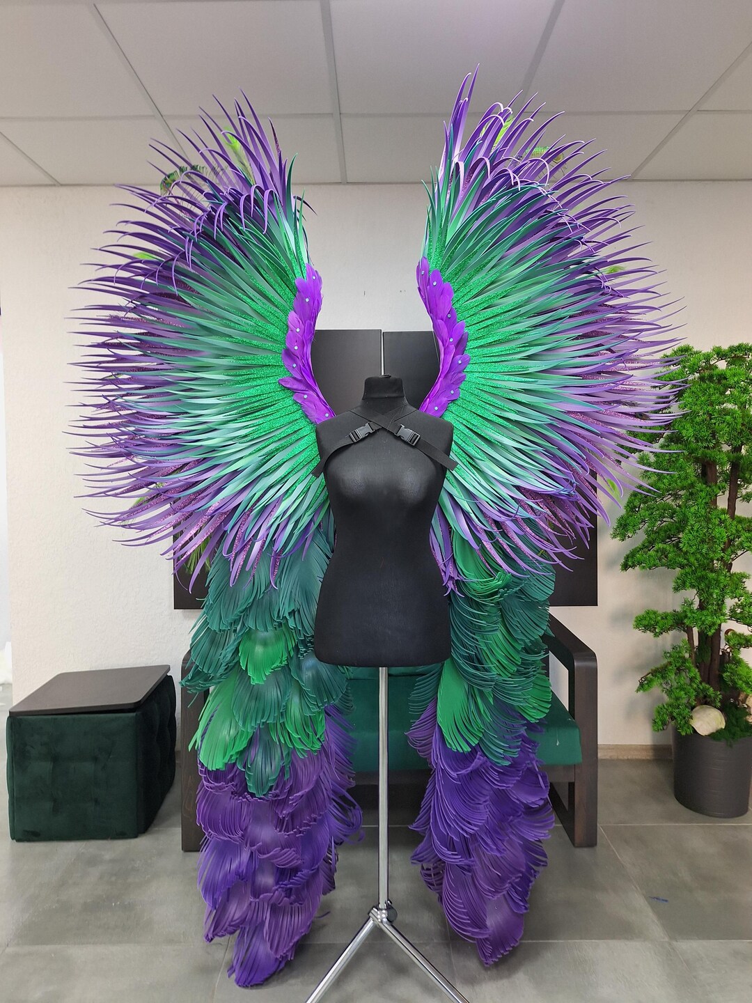Purple Green Wings Set | Extra Large Angel Wings for Adults | Trinidad ...