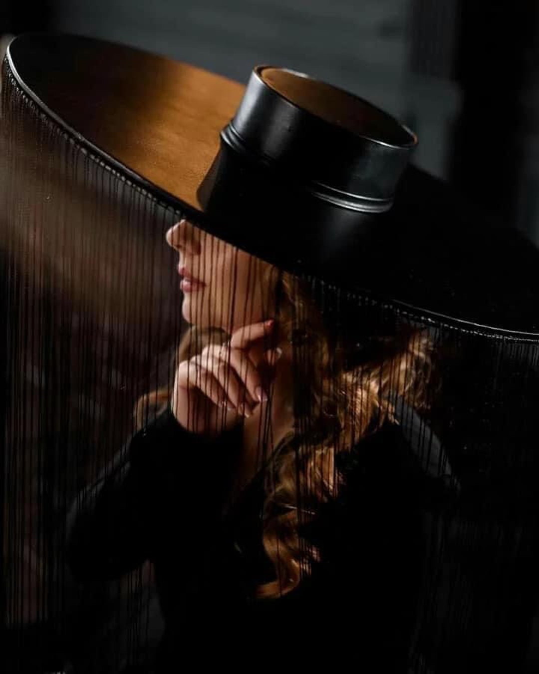 Black Hat With Floor Length Fringe | Oversized Hat With Fringes ...