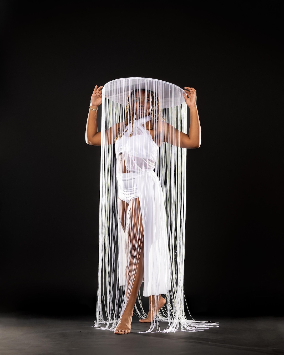 Extra Wide Brim Hat With Long Fringes,white Hat With Fringe for ...