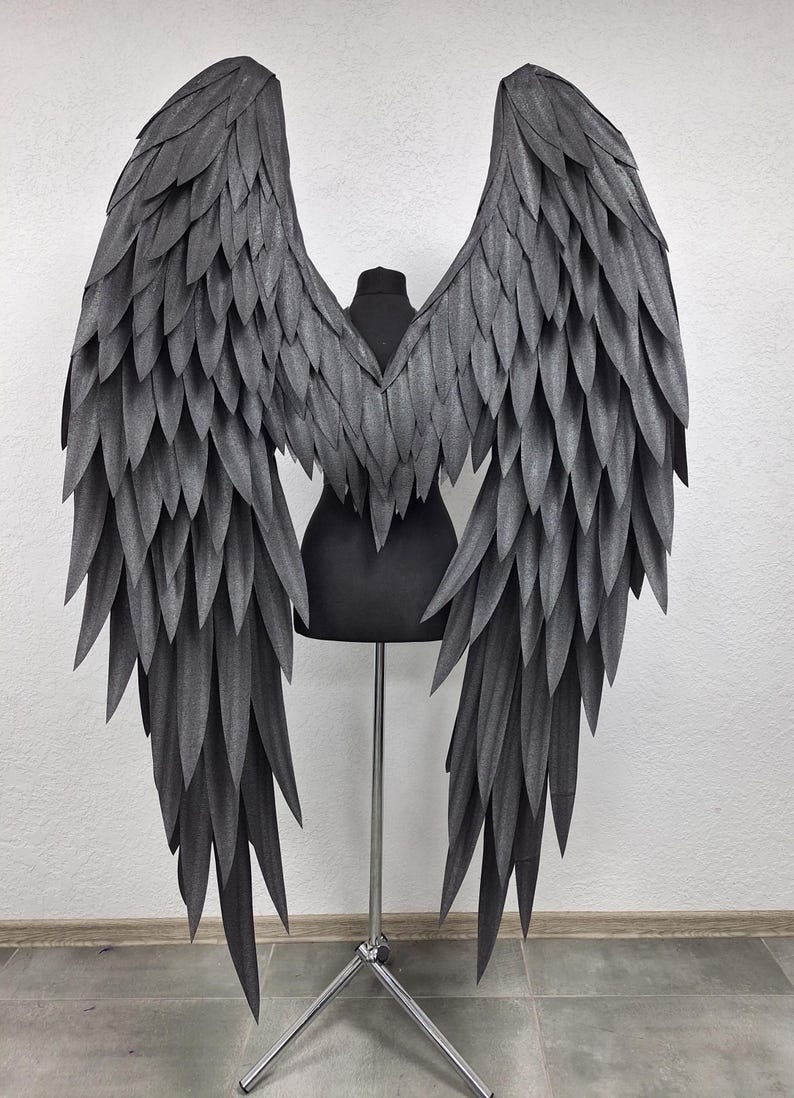 Black Angel Wings for Photoshoot & Costume - Extra Large Gothic Wings ...