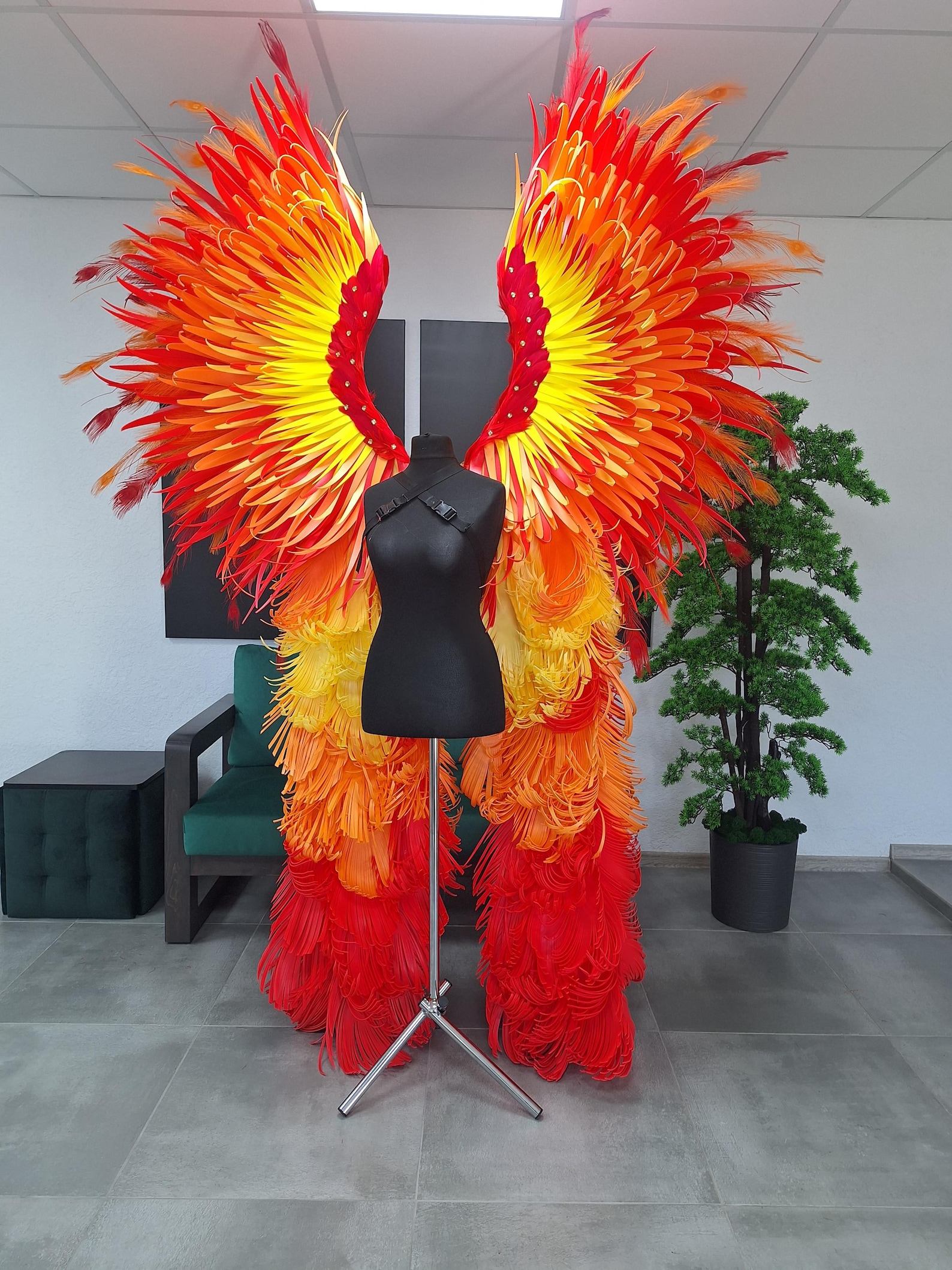 Colourful Carnival Costumes Women - Extra Large Rainbow Wings Cosplay ...