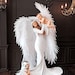 Fluffy White Angel Wings - Full Length Costume Accessory for Cosplay ...
