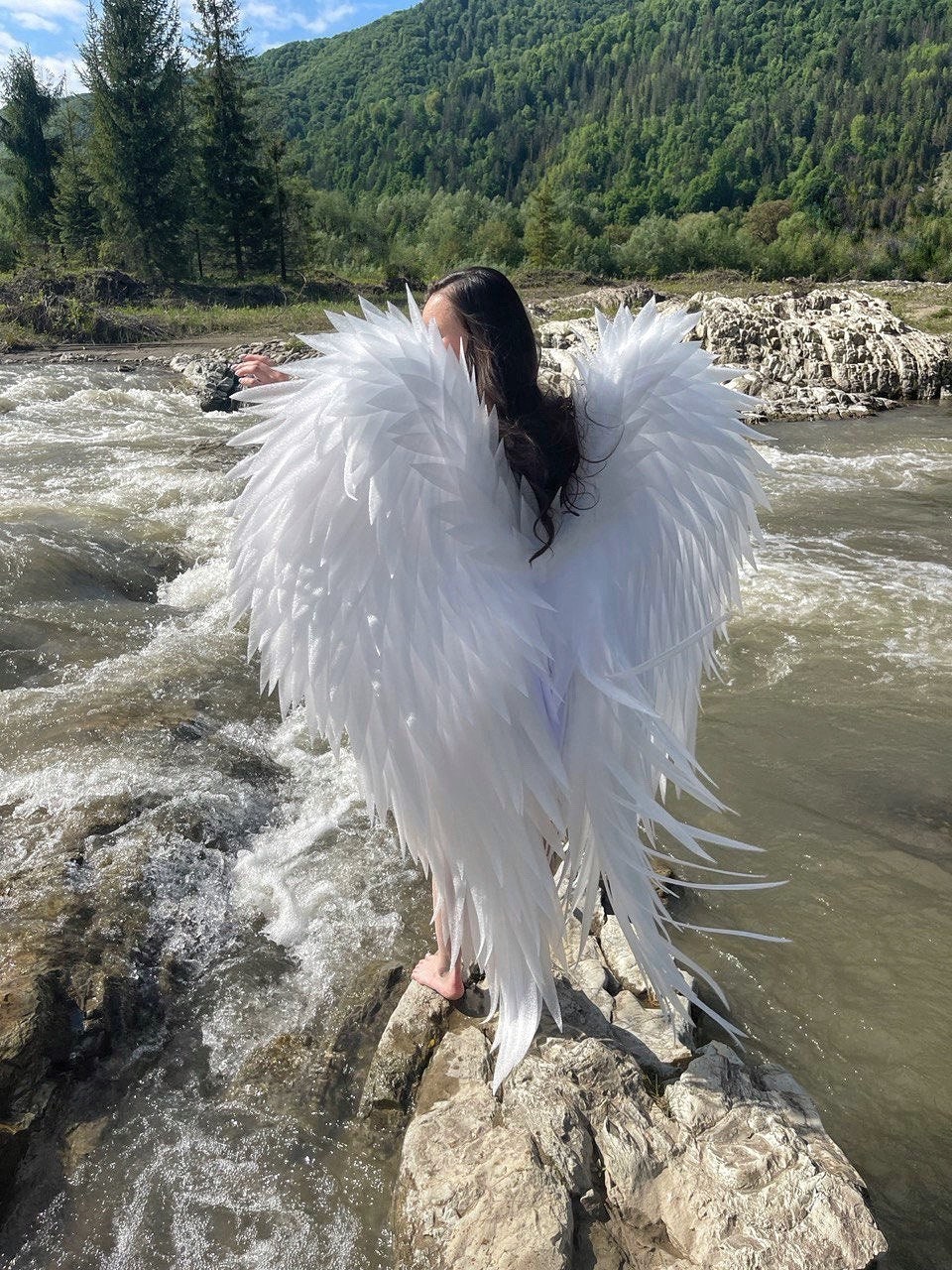 Extra Large Angel Wings Costume for Photo Shoot Woman Floor - Etsy Canada