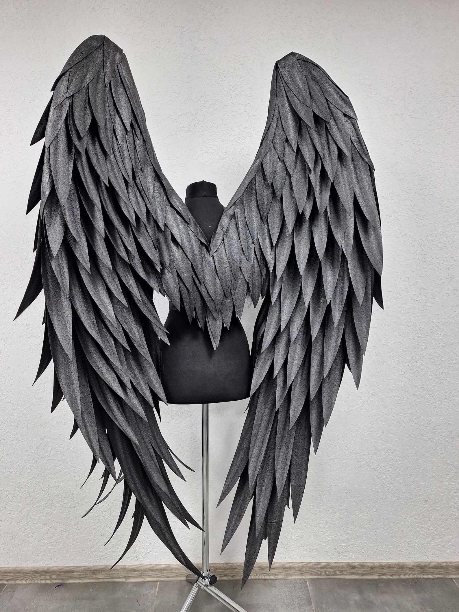 Black Angel Wings for Photoshoot & Costume - Extra Large Gothic Wings ...