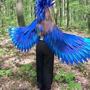 Blue and Light Blue Parrot Costume Wings | Colorful Movable Angel Wings ...