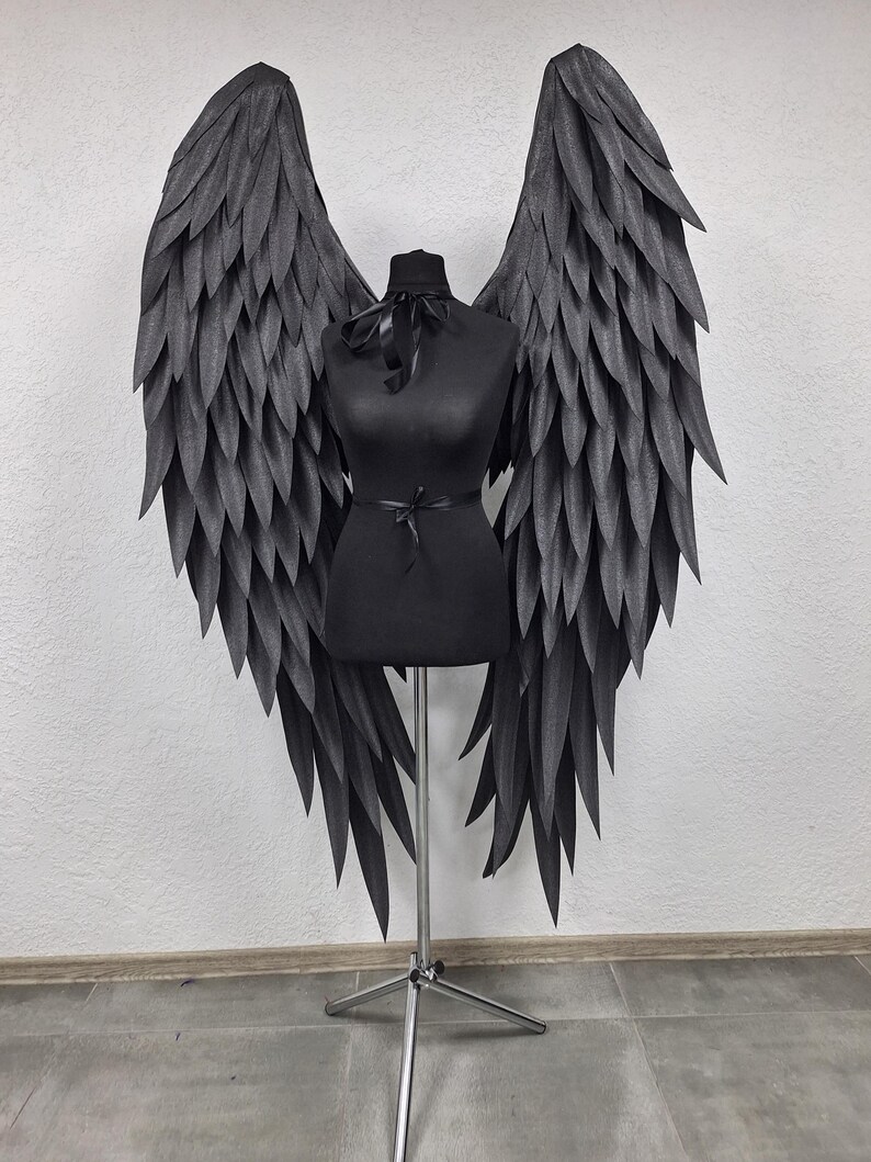 Black Angel Wings for Photoshoot & Costume - Extra Large Gothic Wings ...