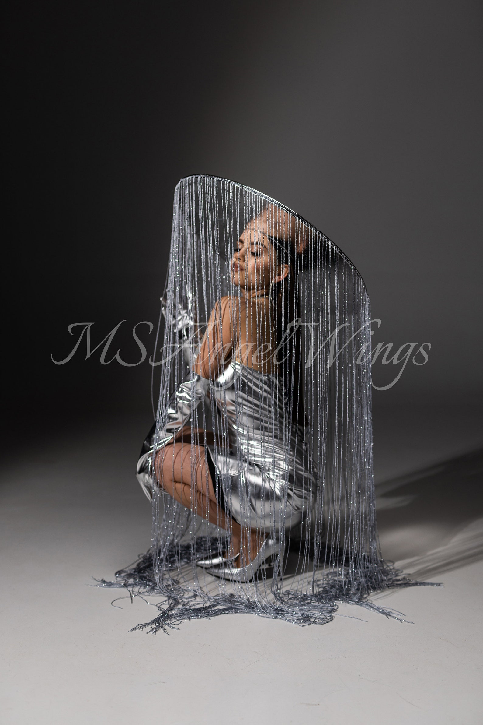 Silver Fringed Derby Hat for Women Silver Hat With Floor Length Fringe ...