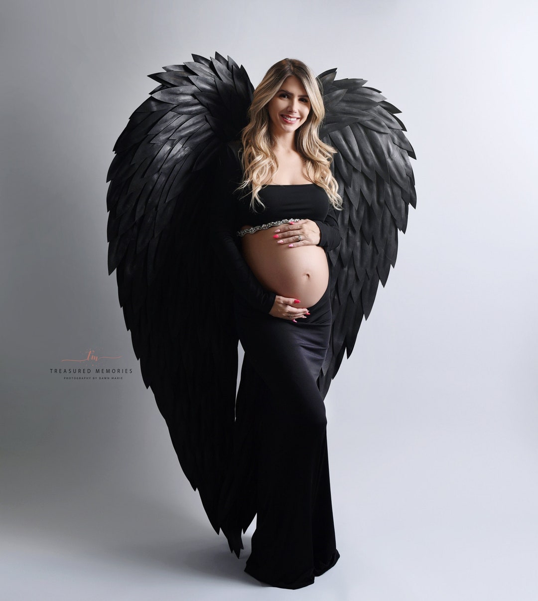 Custom Wings for Pregnancy Photo Shoot - Black Angel Wings Costume ...