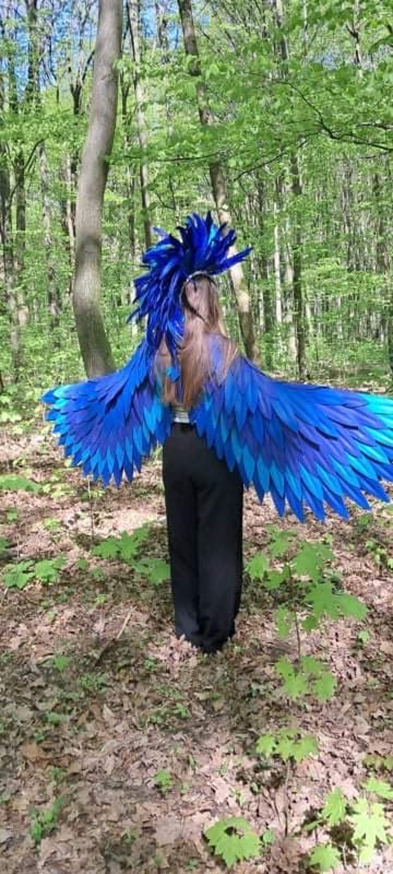 Blue and Light Blue Parrot Costume Wings | Colorful Movable Angel Wings ...