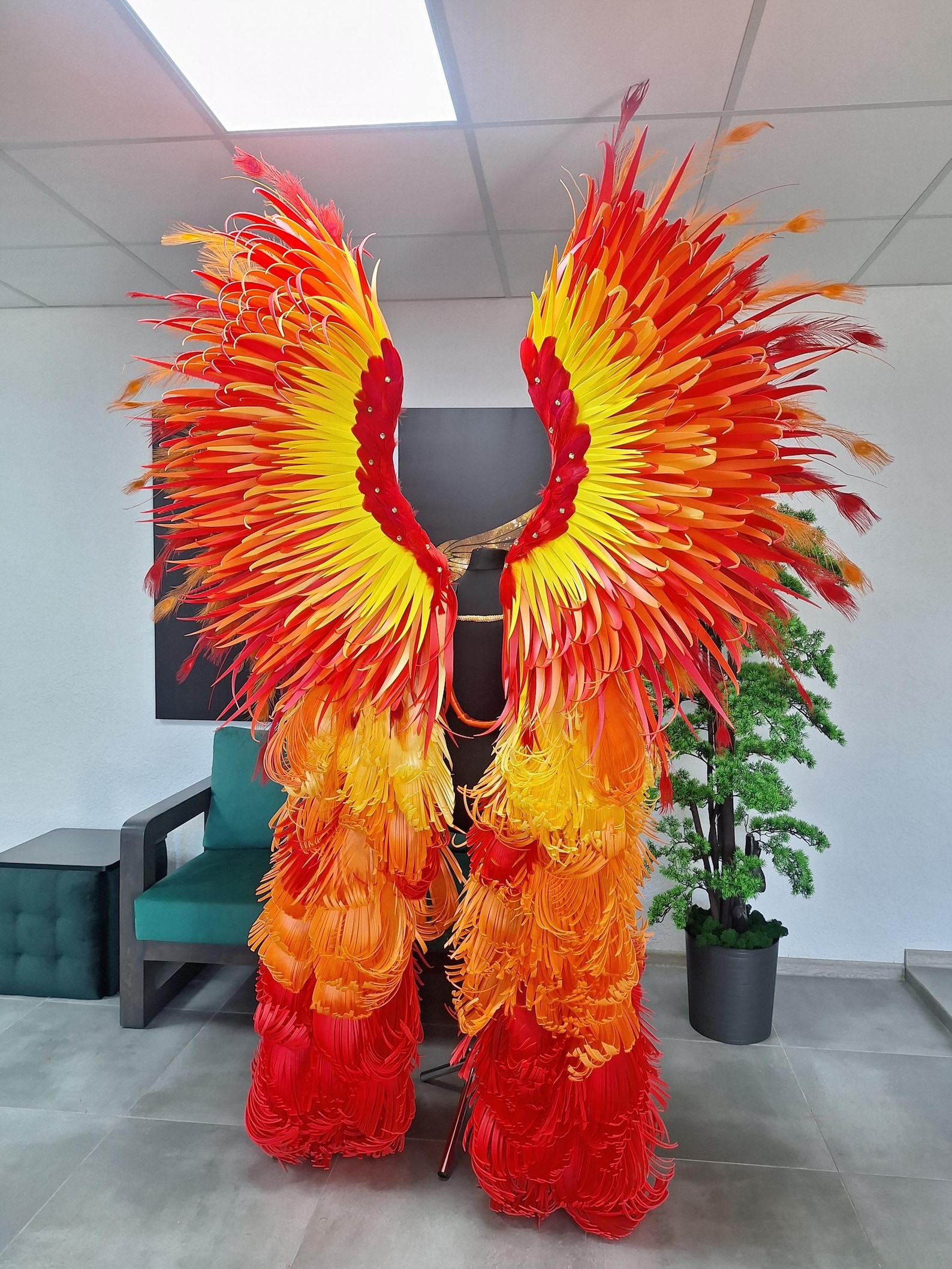 Colourful Carnival Costumes Women - Extra Large Rainbow Wings Cosplay ...
