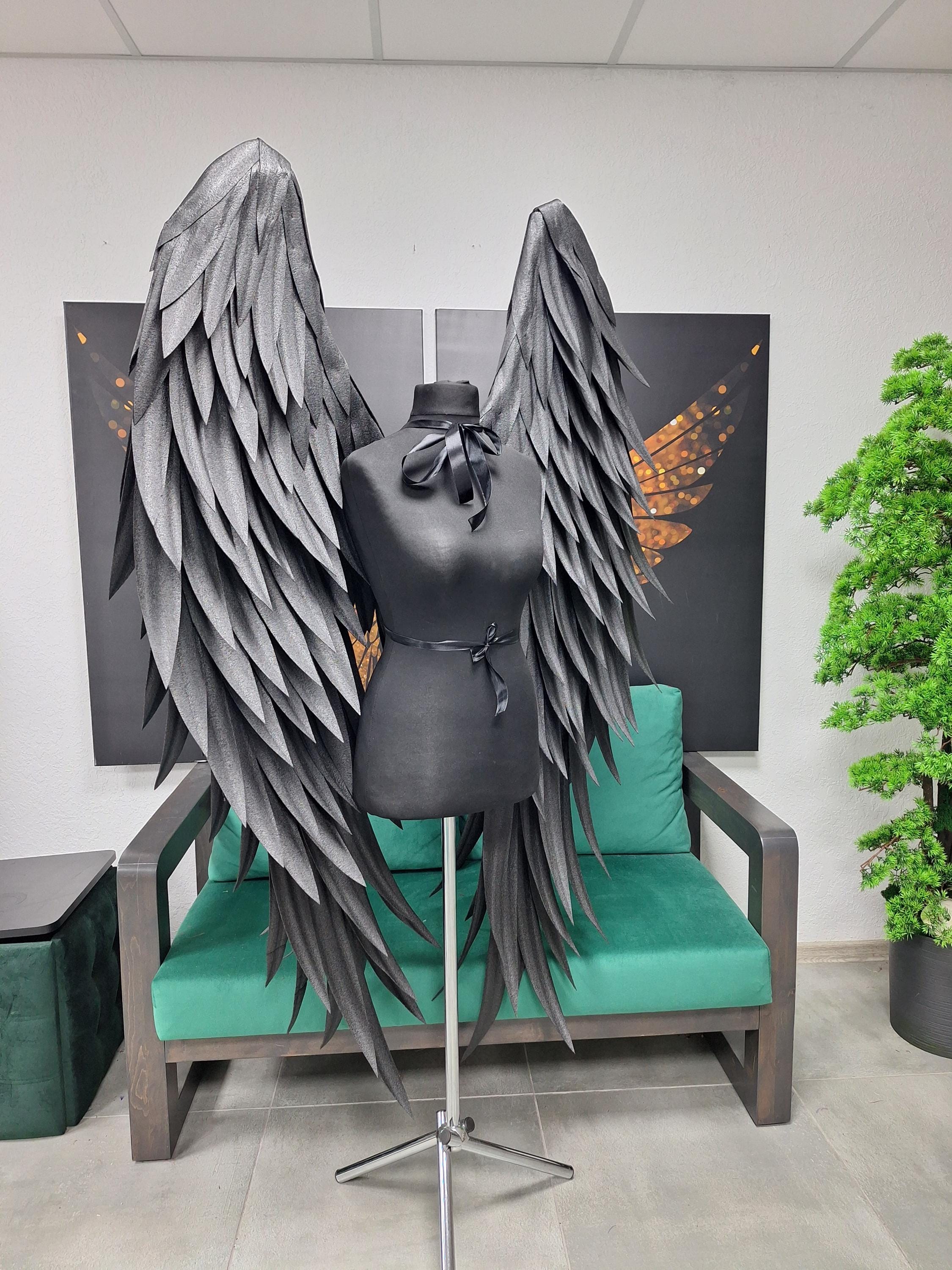 Black Angel Wings for Photoshoot & Costume - Extra Large Gothic Wings ...