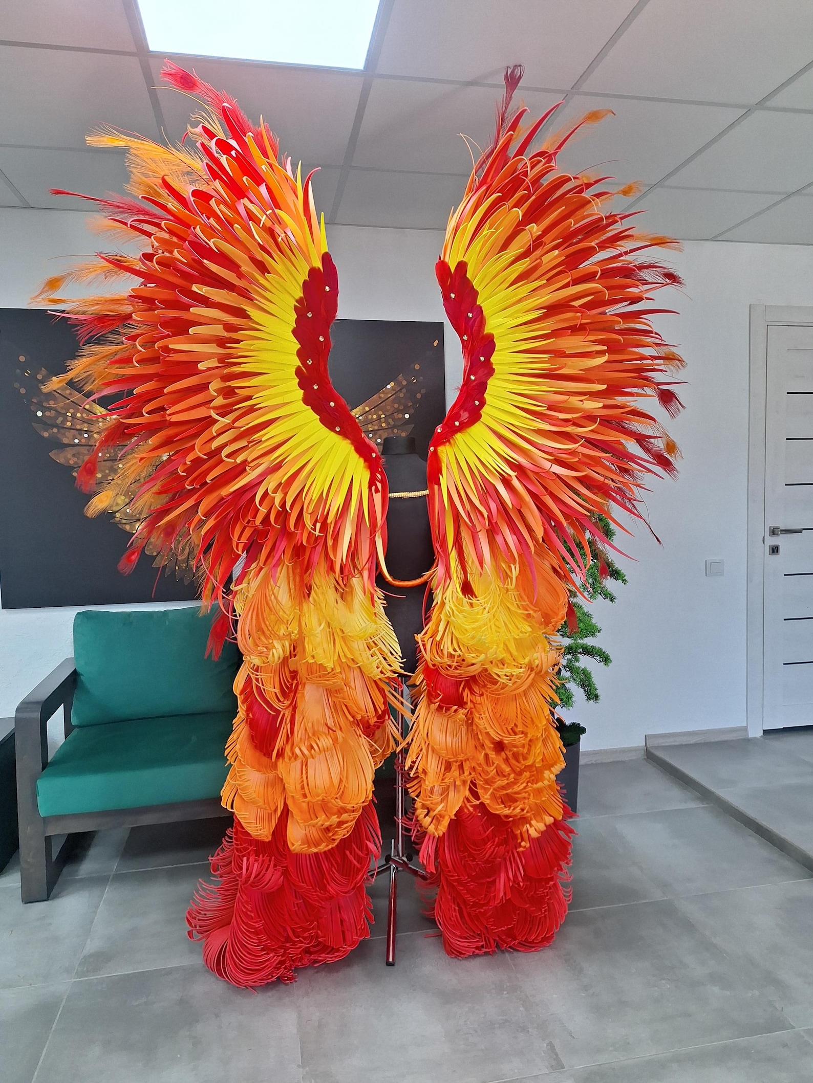 Colourful Carnival Costumes Women - Extra Large Rainbow Wings Cosplay ...