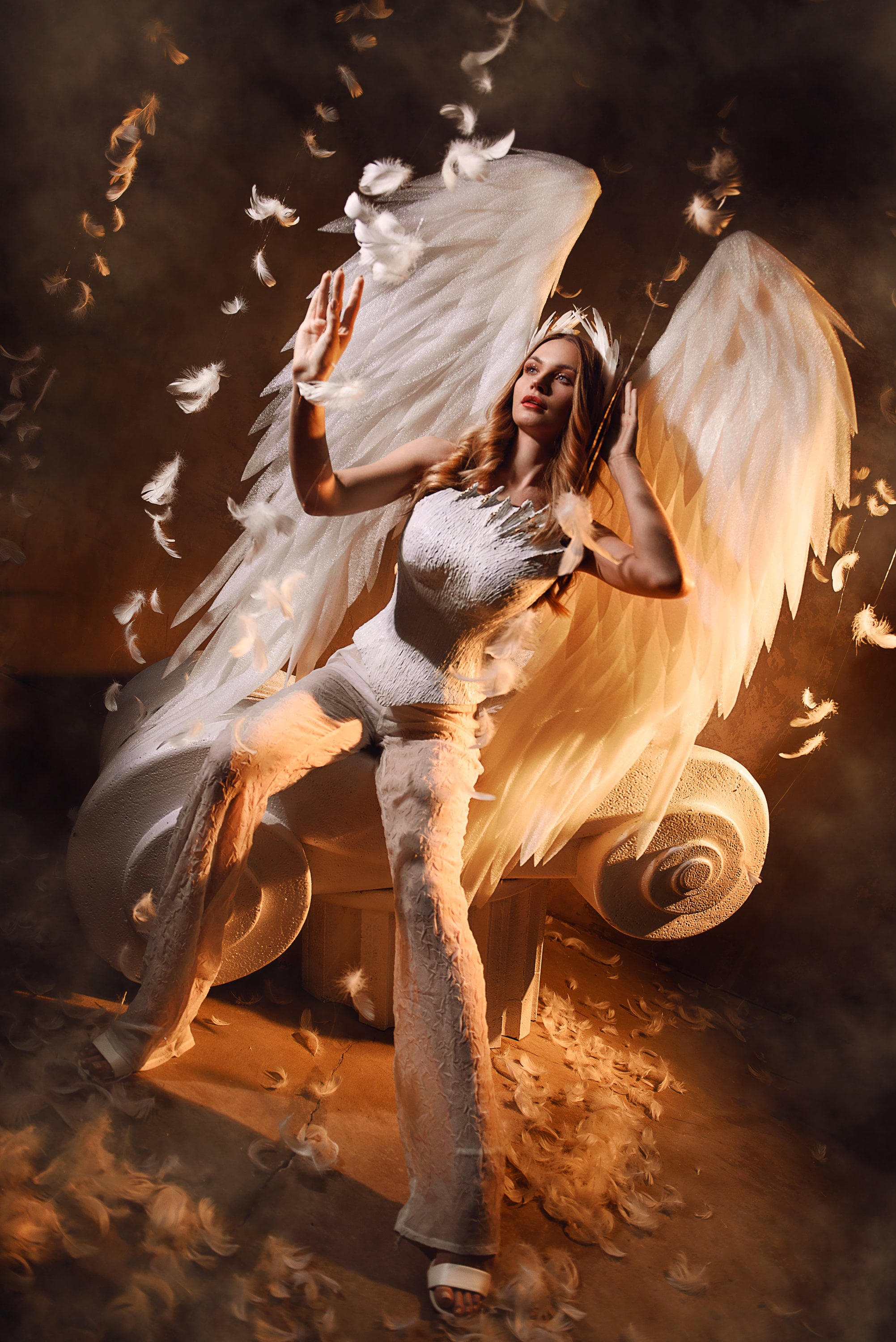 White Angel Wings Cosplay & Creepy Wings for a Photo Shoot Halloween ...